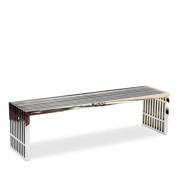 MODWAY Gridiron Large Stainless Steel Bench - Silver