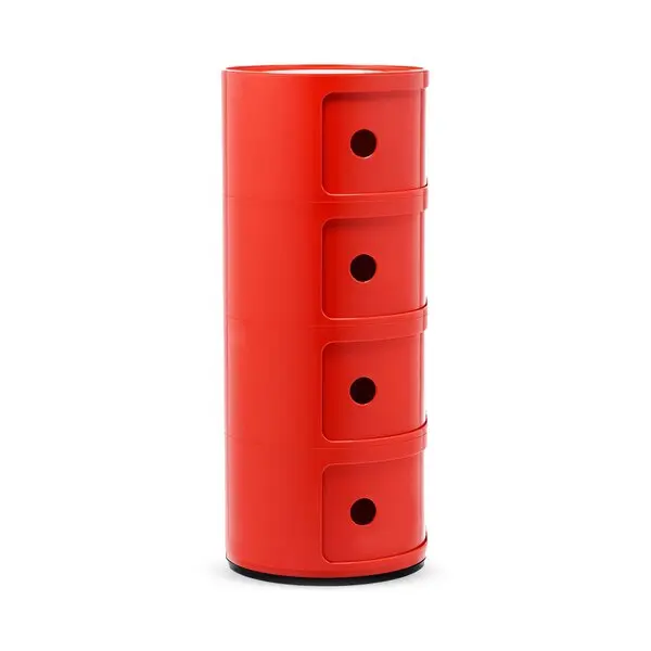 KARTELL Componibili Colors 4 Tier Storage Tower - Red