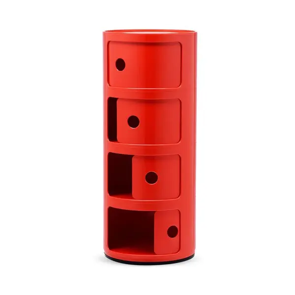 KARTELL Componibili Colors 4 Tier Storage Tower - Red
