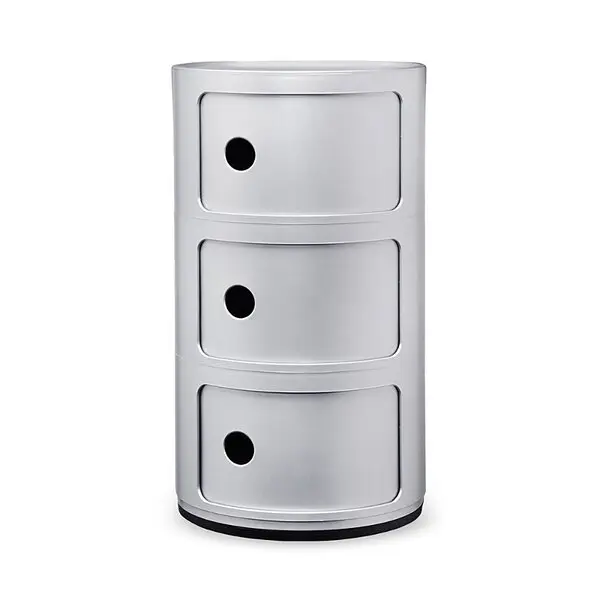 KARTELL Componibili Colors 3 Tier Storage Tower - Silver