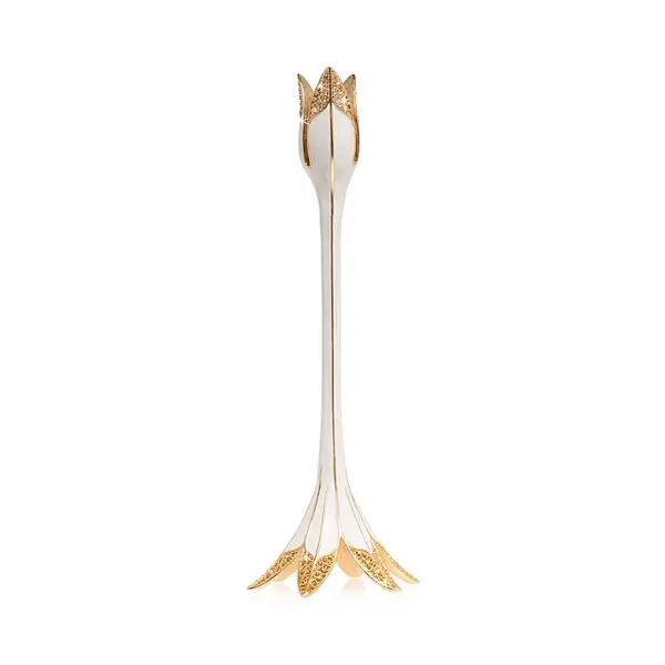 JAY STRONGWATER Tulip Candle Stick Holder, Tall - White