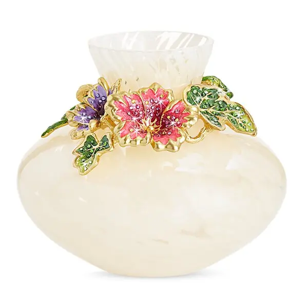 JAY STRONGWATER Leaf And Flower Vase - Cream