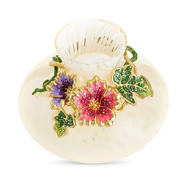 JAY STRONGWATER Leaf And Flower Vase - Cream