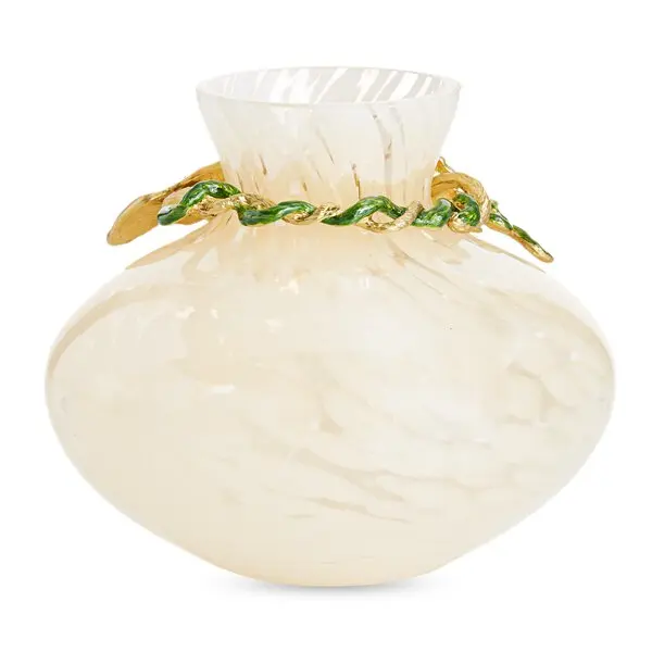 JAY STRONGWATER Leaf And Flower Vase - Cream