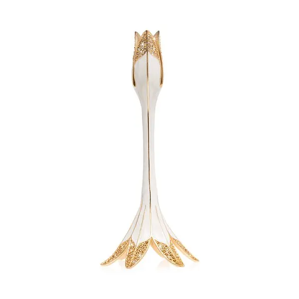 JAY STRONGWATER Tulip Candle Stick Holder, Medium - White