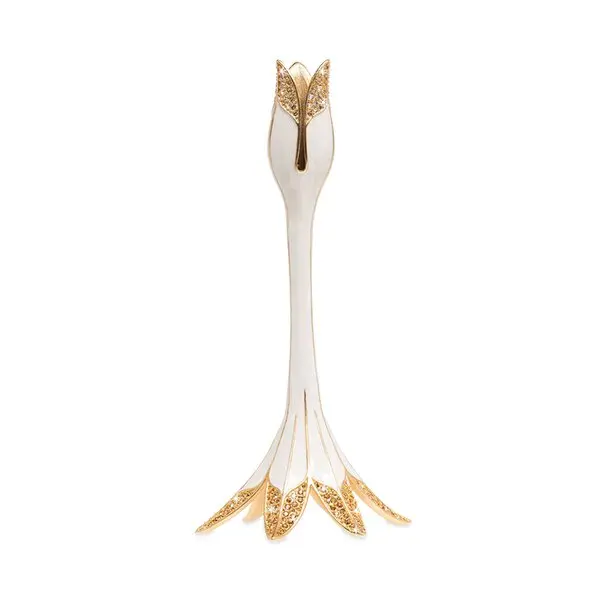 JAY STRONGWATER Tulip Candle Stick Holder, Medium - White