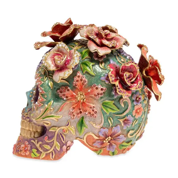 JAY STRONGWATER Skull With Roses - Flora