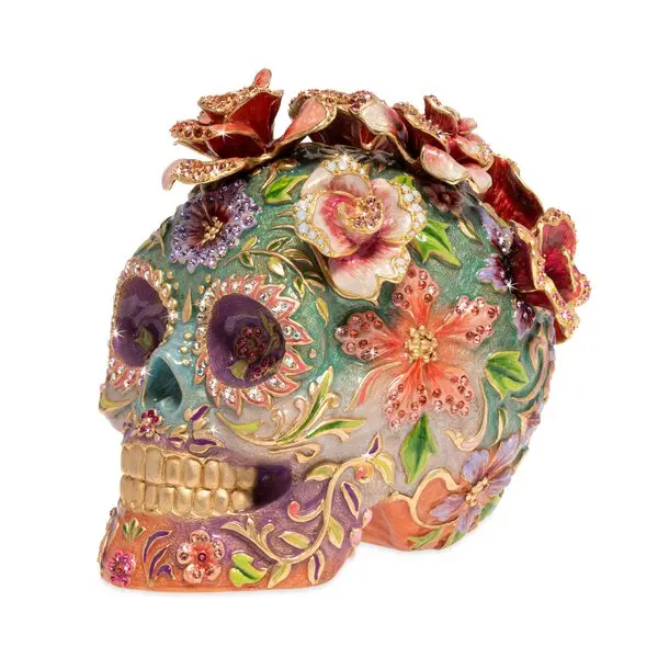 JAY STRONGWATER Skull With Roses - Flora