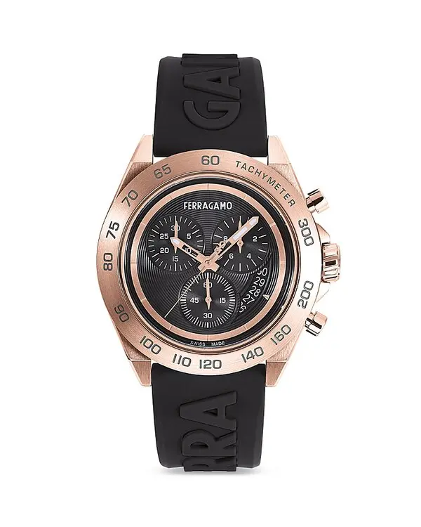 FERRAGAMO Urban Ion-plated Stainless Steel Chronograph Watch, 43mm - Black