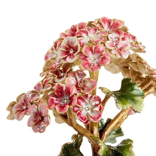 JAY STRONGWATER Geranium Flower Objet D'art