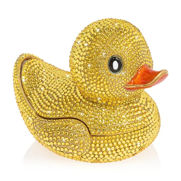 JAY STRONGWATER Pave Rubber Ducky Box - Yellow
