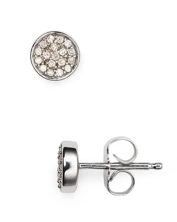 Adina Reyter Pave Diamond Stud Earrings - Silver