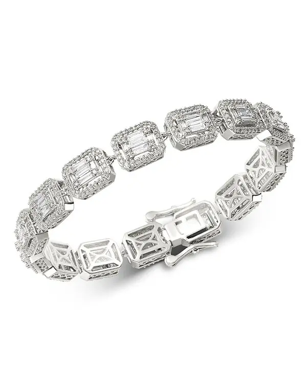 Bloomingdale'S 14k Gold Diamond Mosaic Bracelet 4.0 Tcw - White