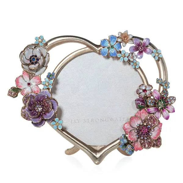 JAY STRONGWATER 4 Round Bouquet Heart Frame - Multi