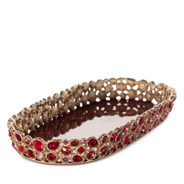 JAY STRONGWATER Bejeweled Tray Red