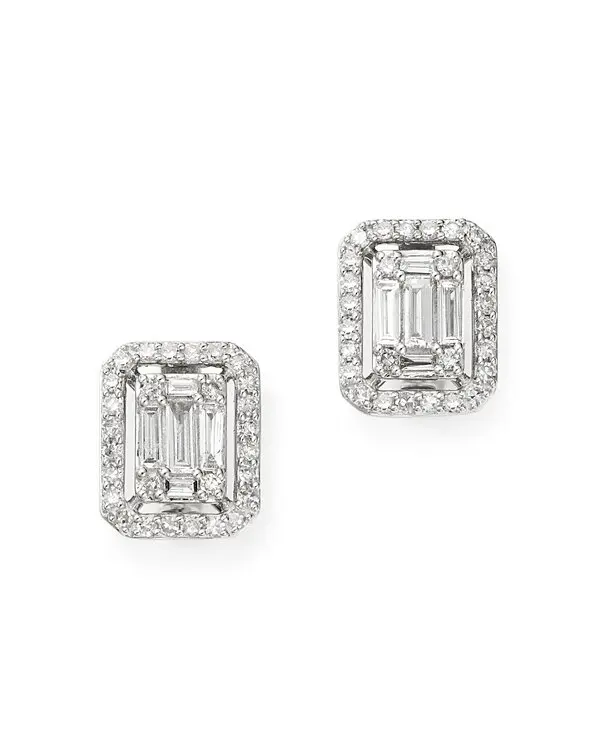 Bloomingdale'S Diamond Mosaic Earrings In 14k Gold - White