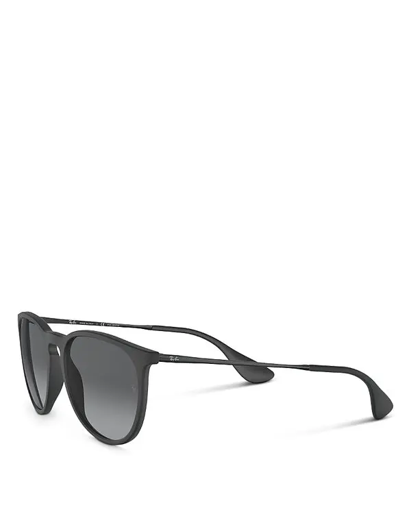 Ray-ban Erica Polarized Classic Round Sunglasses - Black Rubber/grey Gradient Gray Polarize