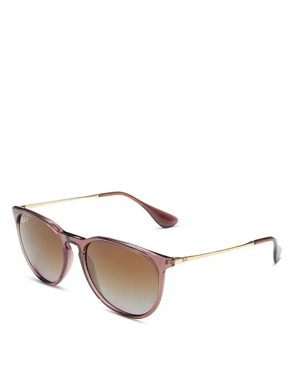 Ray-ban Erica Polarized Classic Round Sunglasses - Brown/brown Polarized Gradient