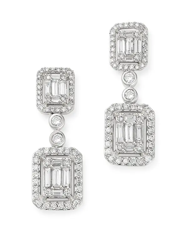 Bloomingdale'S Diamond Mosaic Drop Earrings, 2.0 Tcw - White