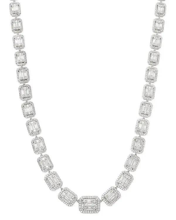 Bloomingdale'S Diamond Mosaic Necklace - White