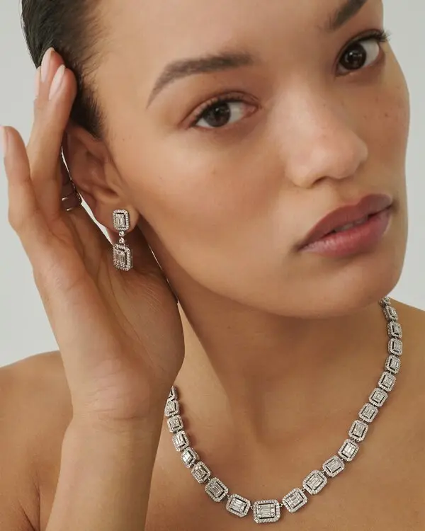 Bloomingdale'S Diamond Mosaic Necklace