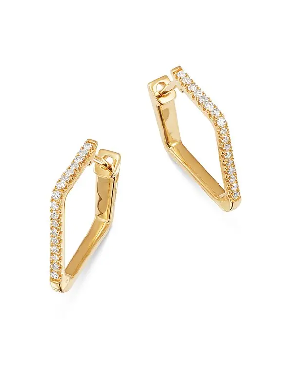 Bloomingdale'S Diamond Pentagon Hoop Earrings - White/gold