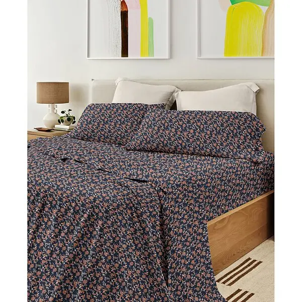 Rebecca Minkoff Jacobean Floral 3pc Cotton Quilt Set, Queen - Multi