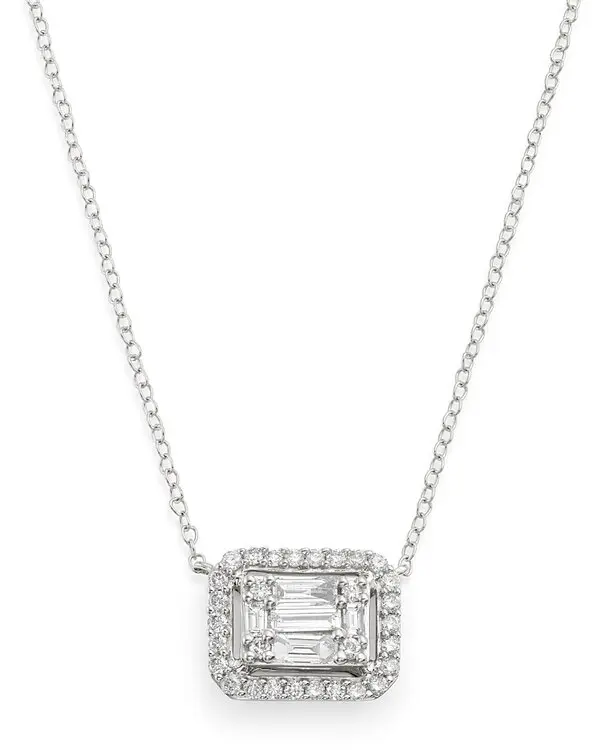 Bloomingdale'S Diamond Mosaic Pendant Necklace 0.75 Tcw - White