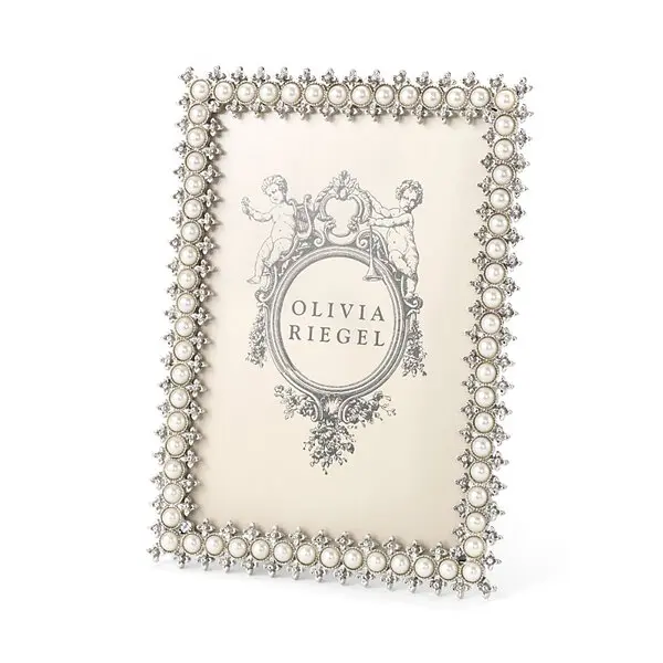 OLIVIA RIEGEL Crystal & Pearl Frame, 5 X 7 - Silver