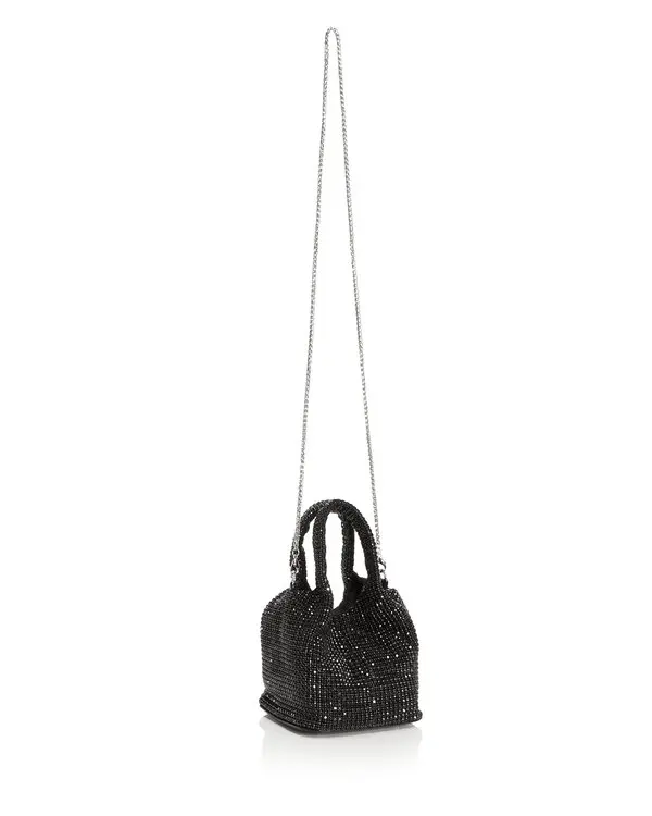 Aqua Crystal Mini Crossbody Bag - Black/crystal/black