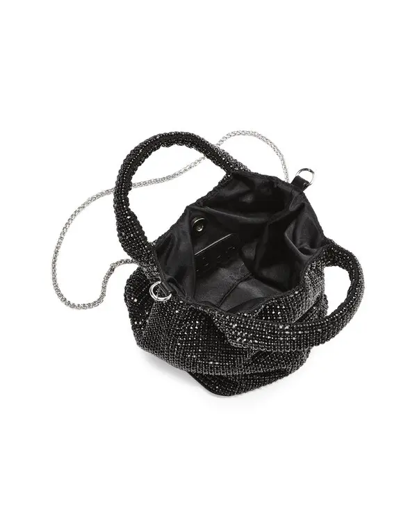 Aqua Crystal Mini Crossbody Bag - Black/crystal/black