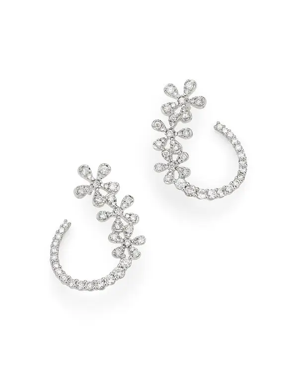 Bloomingdale'S Diamond Flower Earrings 1.0 Tcw - White