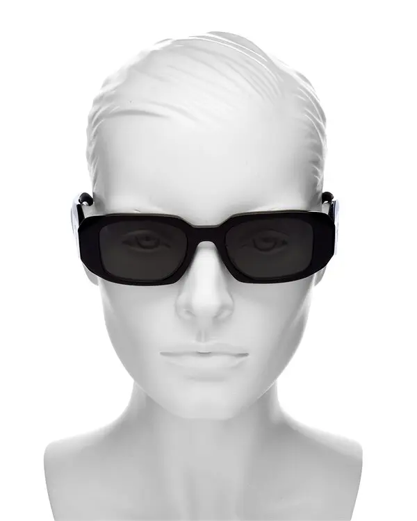 Prada Symbole Rectangular Sunglasses - Black/gray Solid