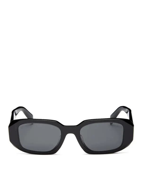 Prada Symbole Rectangular Sunglasses - Black/gray Solid