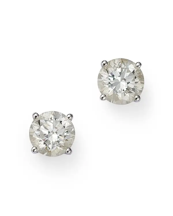 Bloomingdale'S 2.0 Tcw Certified Round Diamond Stud Earrings - White