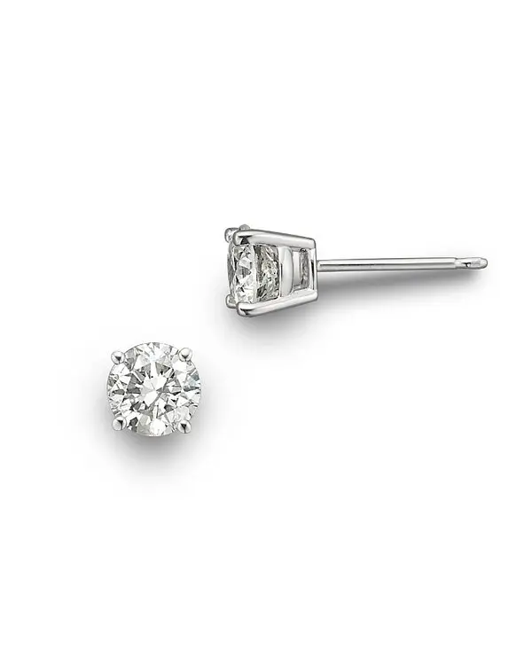 Bloomingdale'S 2.0 Tcw Certified Round Diamond Stud Earrings - White