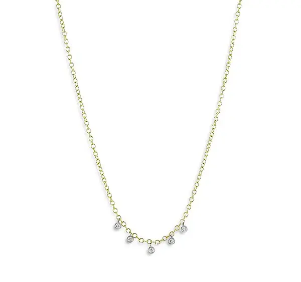 Meira T 14k Yellow Diamond Drop Necklace - Gold