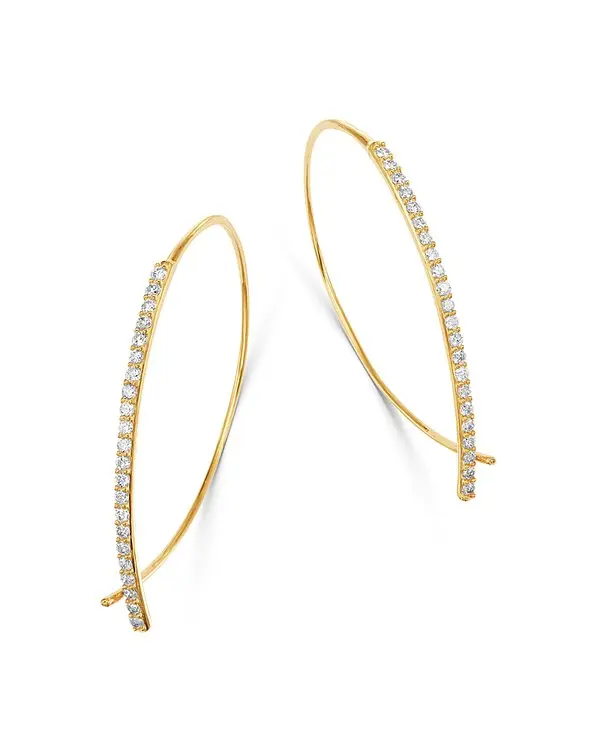 Bloomingdale'S 14k Yellow Gold Diamond Threader Earrings, 0.50 Tcw - White/gold