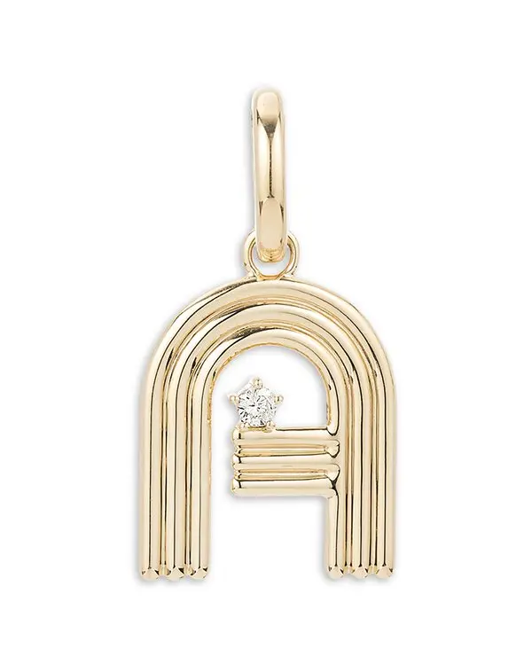 Adina Reyter 14k Yellow Gold Diamond Initial Pendant - A