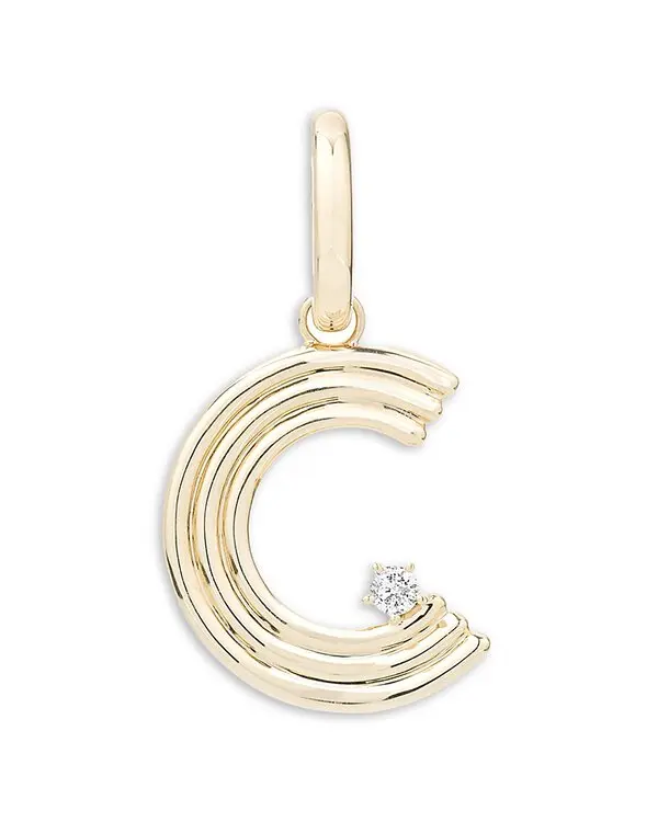 Adina Reyter 14k Yellow Gold Diamond Initial Pendant - C
