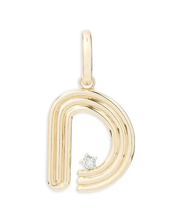 Adina Reyter 14k Yellow Gold Diamond Initial Pendant - D