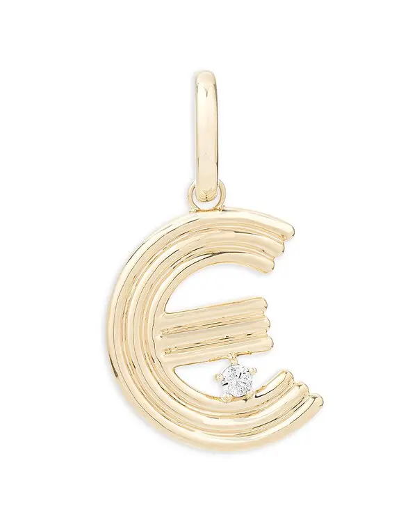 Adina Reyter 14k Yellow Gold Diamond Initial Pendant - E