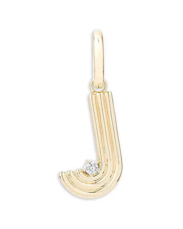 Adina Reyter 14k Yellow Gold Diamond Initial Pendant - J