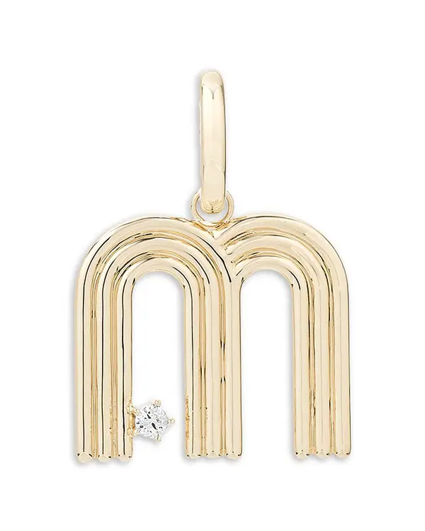 Adina Reyter 14k Yellow Gold Diamond Initial Pendant - M