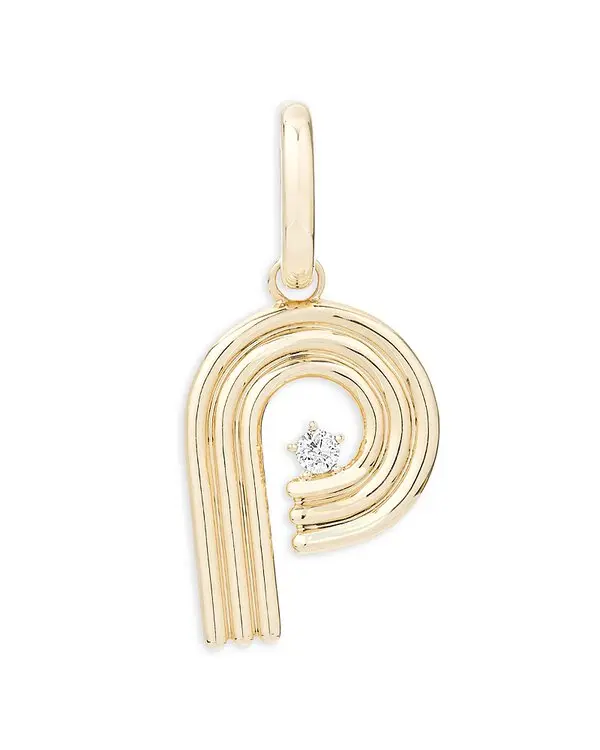Adina Reyter 14k Yellow Gold Diamond Initial Pendant - P
