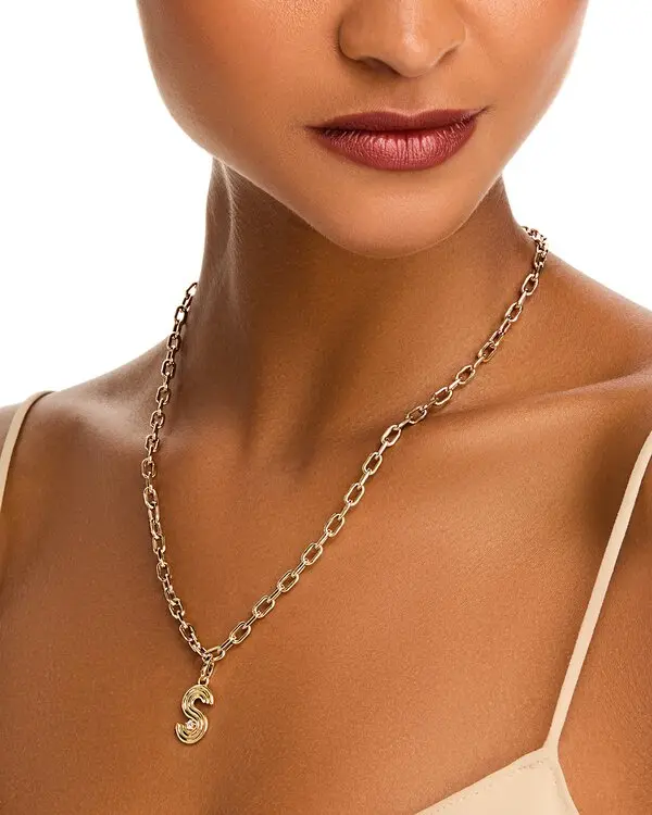 Adina Reyter 14k Yellow Gold Diamond Initial Pendant - S