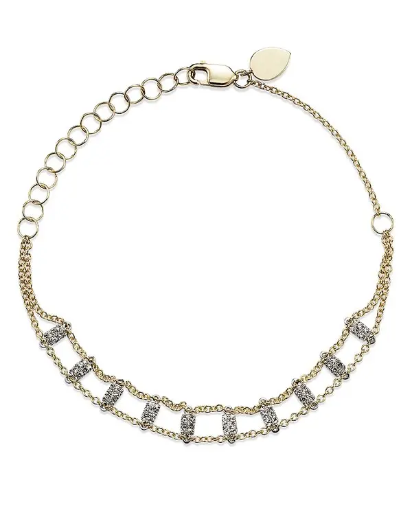 Meira T 14k Gold Diamond Bars Bracelet - White/gold