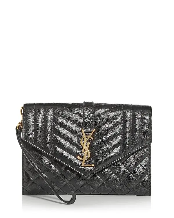 Saint Laurent Envelope Flap Pouch - Black