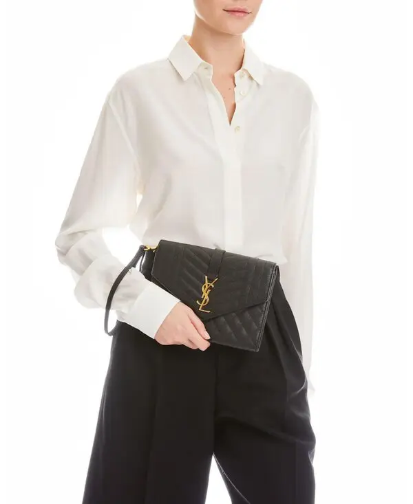 Saint Laurent Envelope Flap Pouch - Black