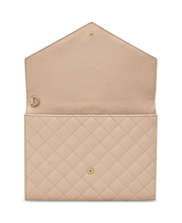 Saint Laurent Envelope Flap Pouch - Dark Beige